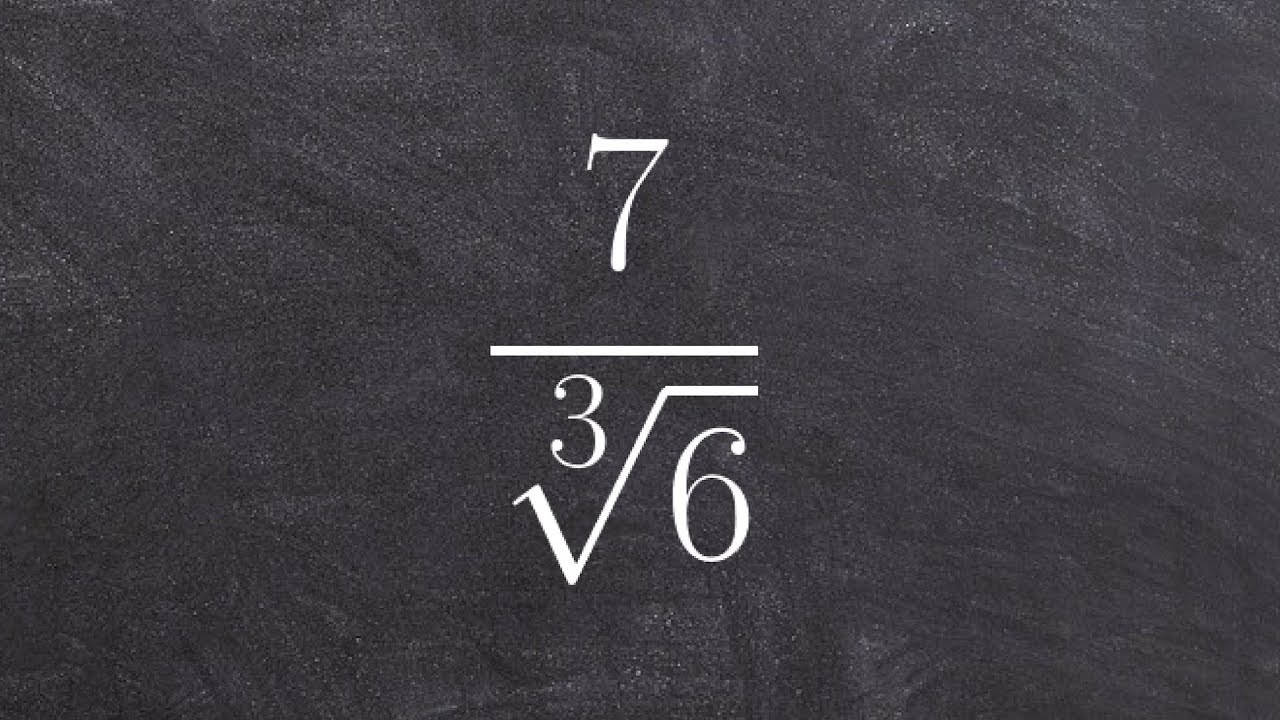Rationalize the denominator with an expression with a radical of third ...