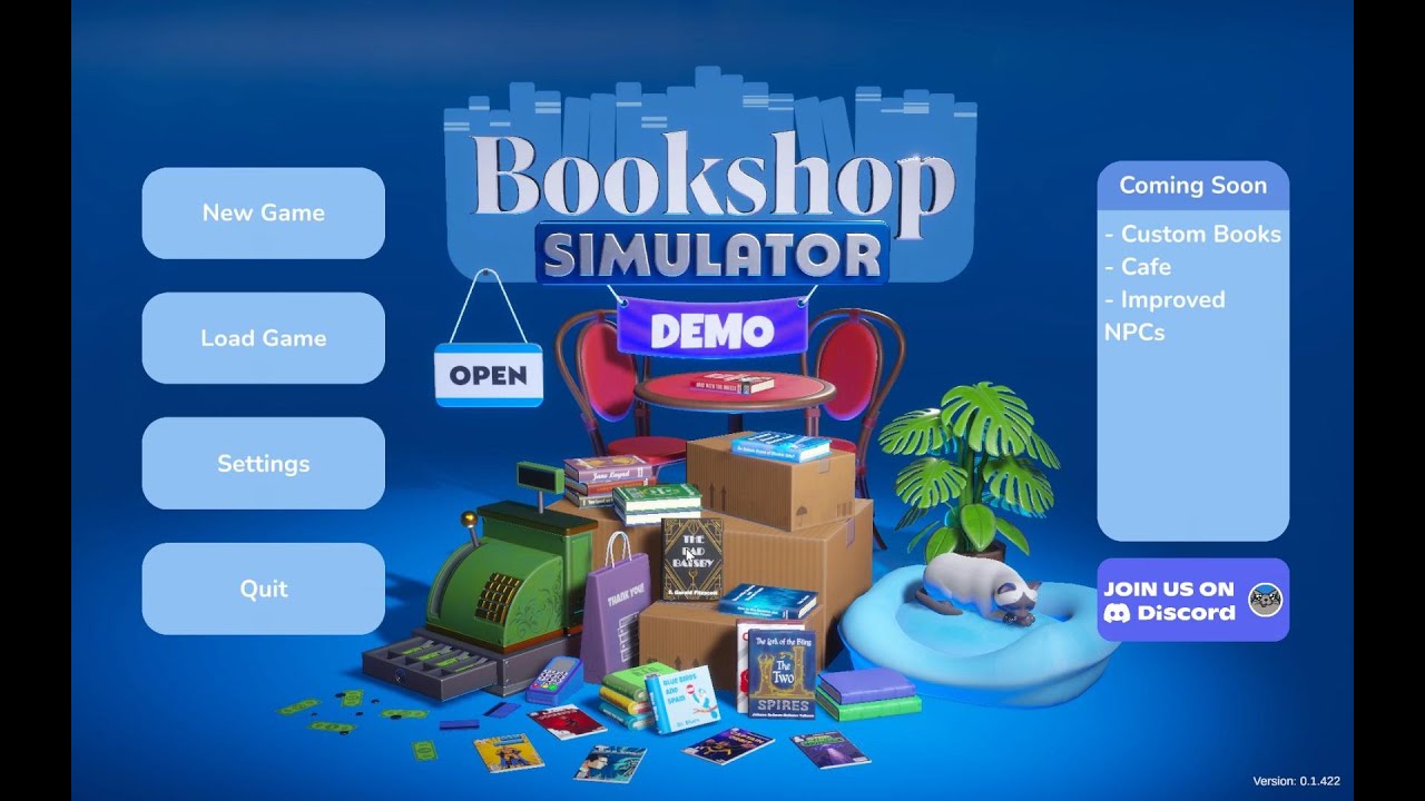 First Look at Bookshop Simulator Demo Cozy Bookshop Life Sim 🏡📚🐱 - YouTube