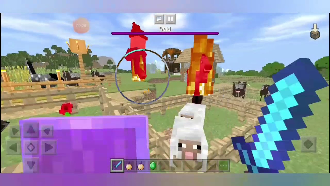 Minecraft The Raid Was so hard in minecraft but I got the Victory MRS ...