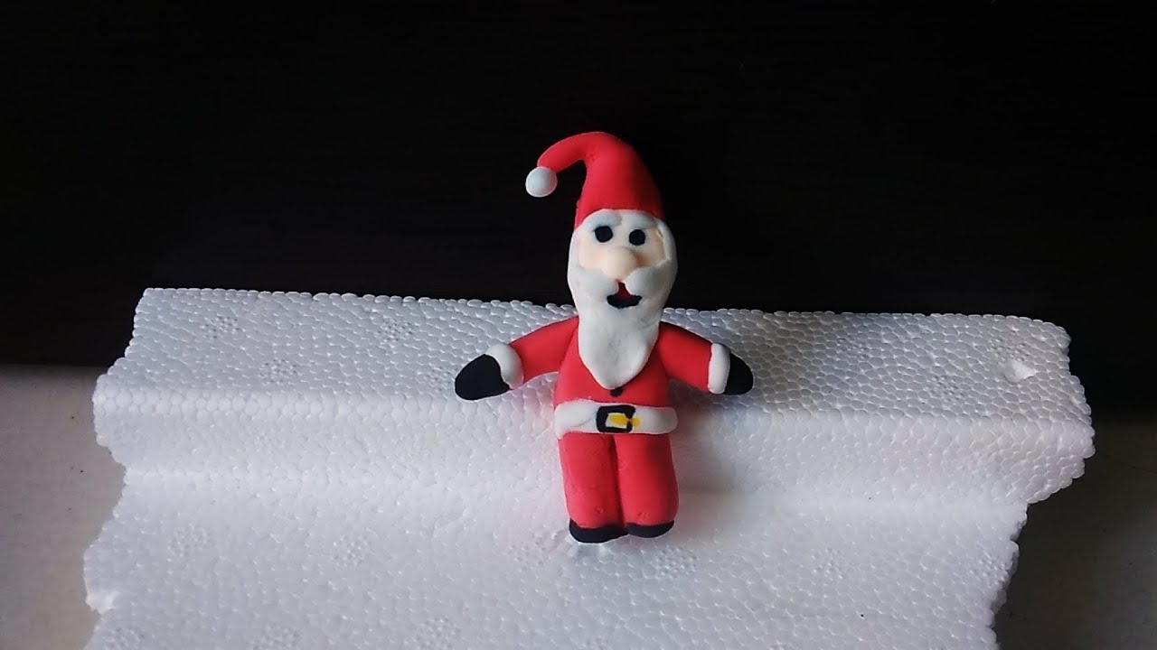 Miniature clay Santa making | How to make Santa with clay | Clay art ...