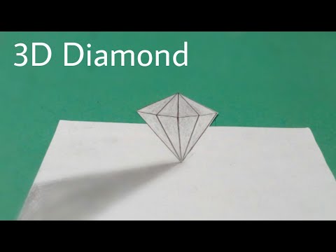Drawing 3D Diamond - Pencil Drawing - YouTube