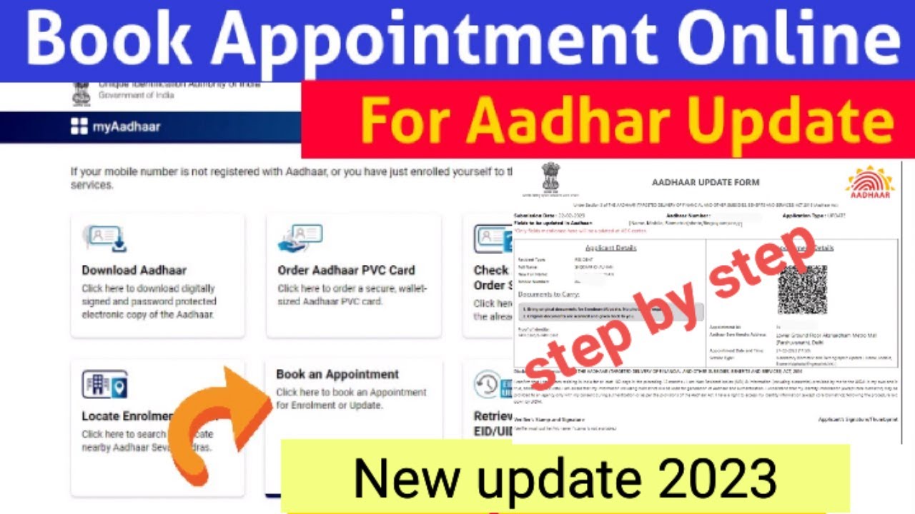 How to Book Appointment Online for Aadhar Update (2023) | Online ...
