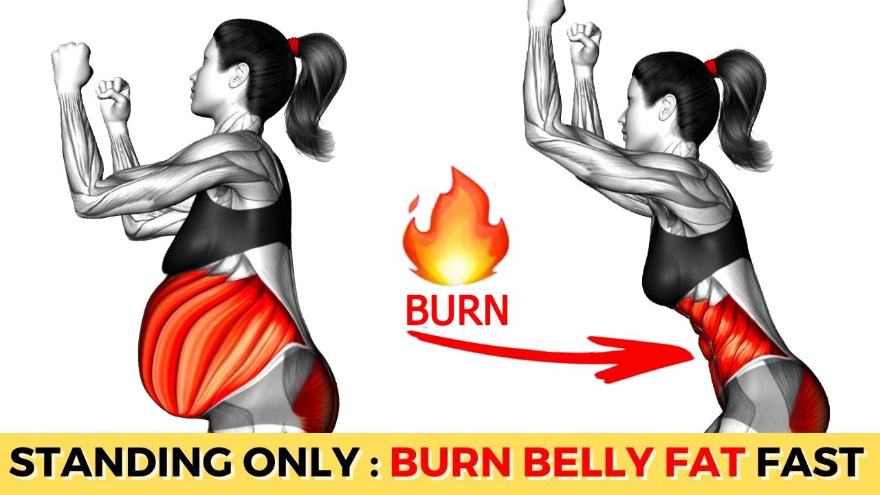 BEST 30 Min STANDING WORKOUT To Lose STUBBORN BELLY FAT How To Lose