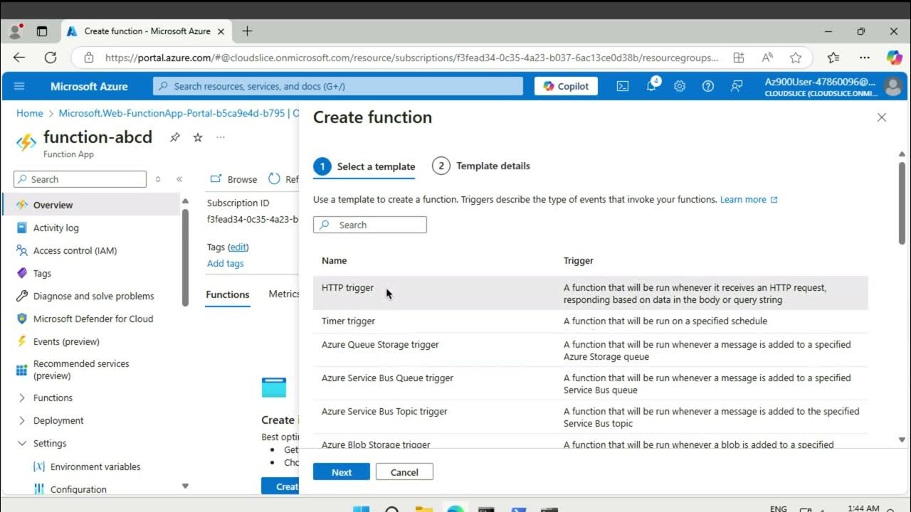 AZ-900 Microsoft Azure Fundamentals Lab 8: Implement Azure Functions ...