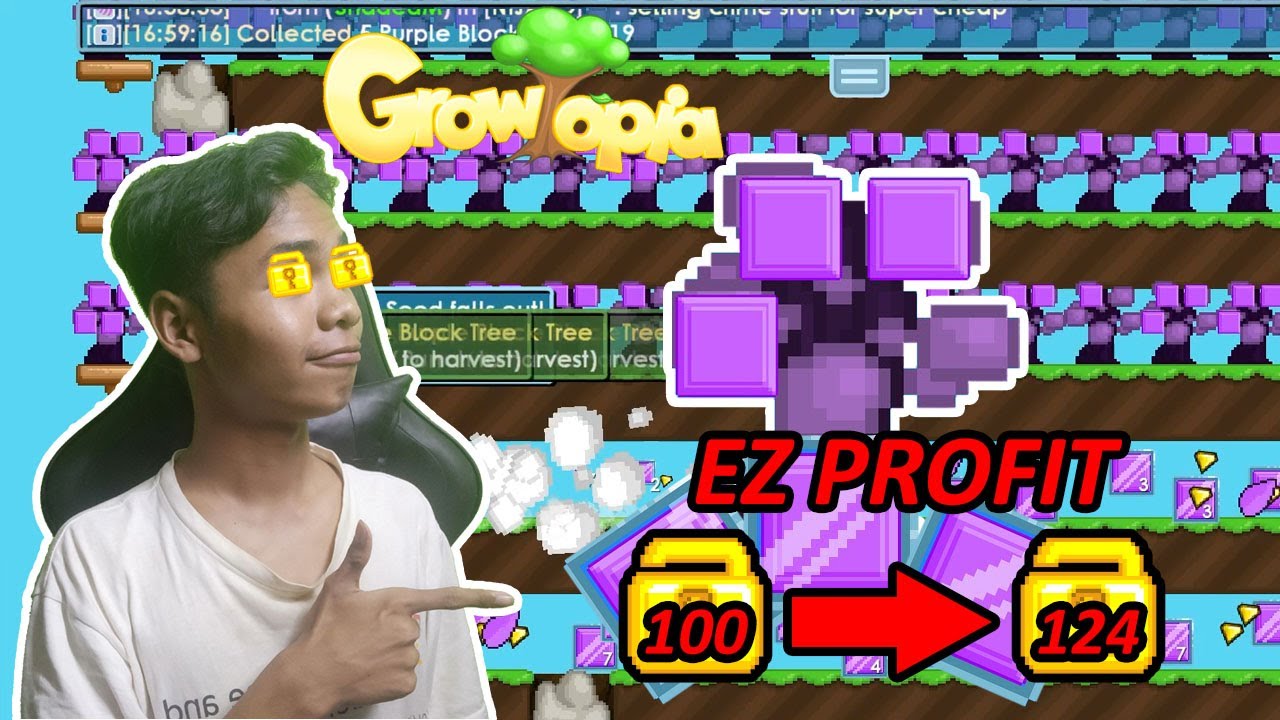 TIPS PROFIT NGEMASS PURPLE BLOCK!! - GROWTOPIA INDONESIA - YouTube