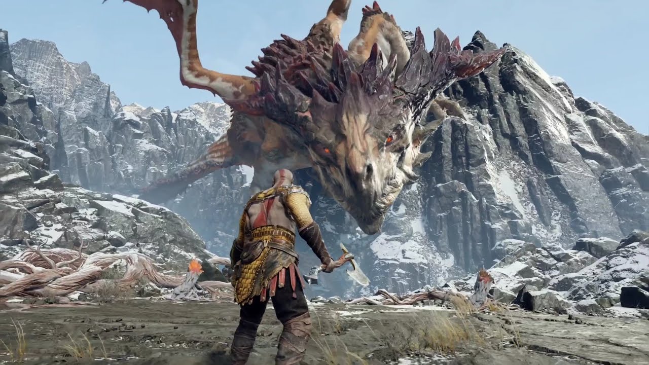 God of War 4 - Dragon Boss Fight PS5 Gameplay (GOD OF WAR 2018) - YouTube