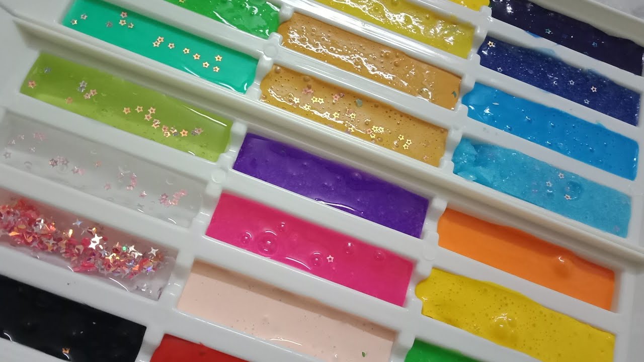 RAINBOW-Mixing Rainbow colors SLIME!!!SATISFYING SLIME VIDEO!!! - YouTube