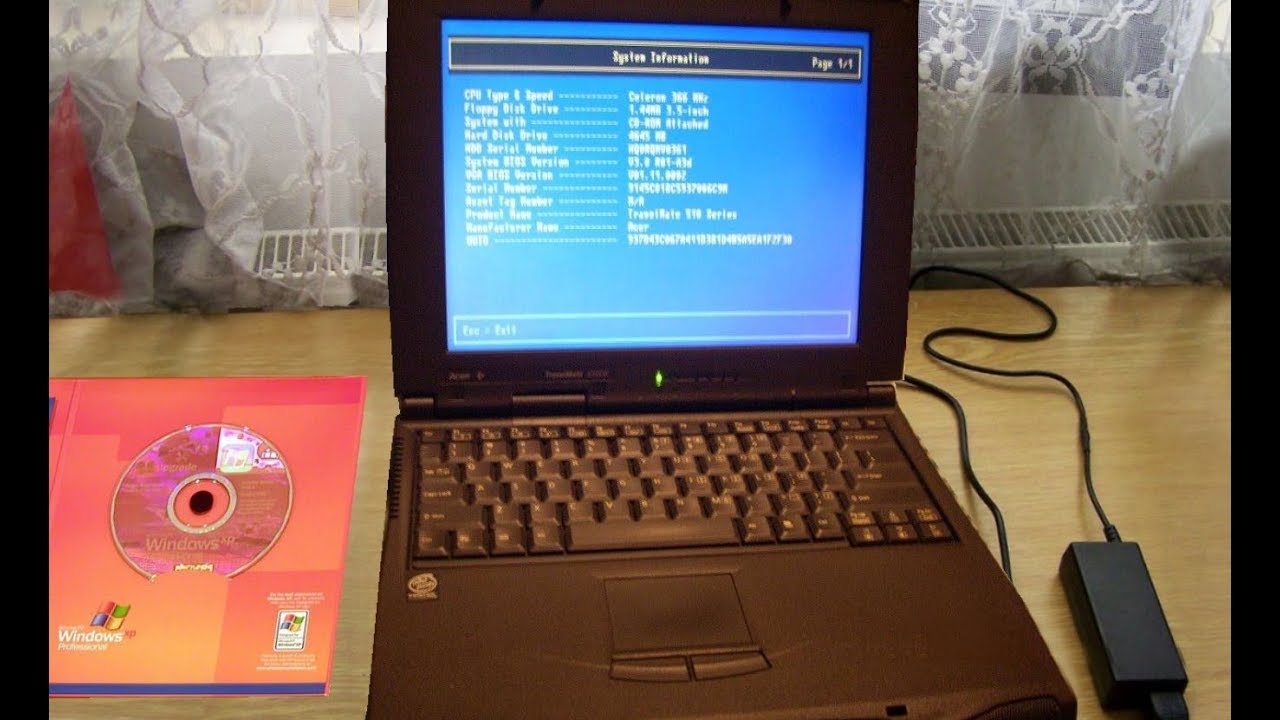 Windows XP on retro laptop (Celeron 466, 192 mb ram) - YouTube