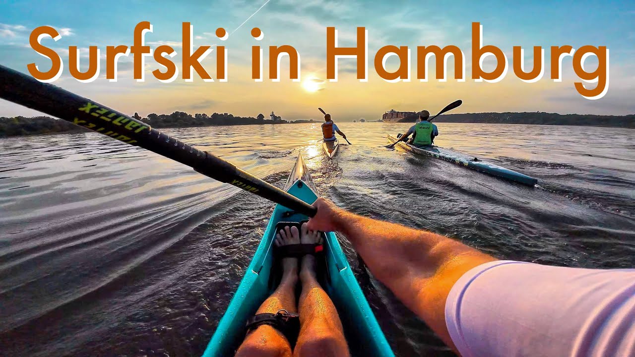 Kajak fahren auf der Elbe in Hamburg Surfski - YouTube