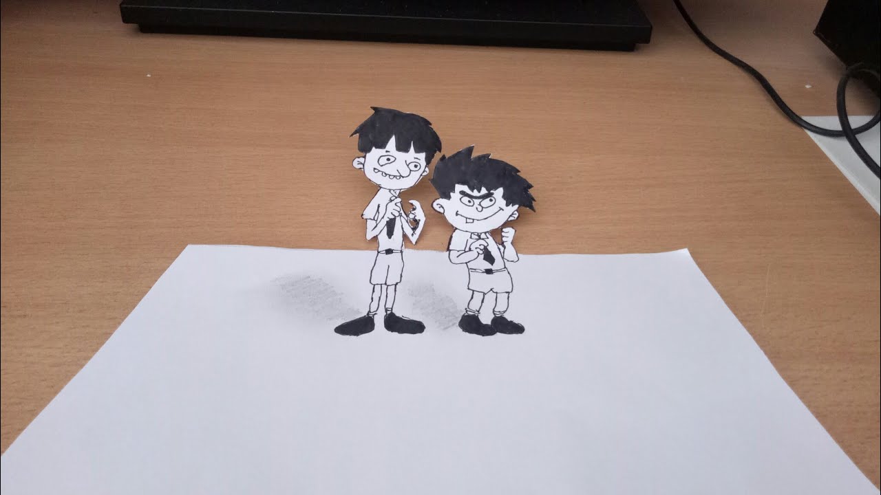 Bandbudh Aur Budbak | 3D Budbak aur Bandbudh drawing for kids. Drawing ...