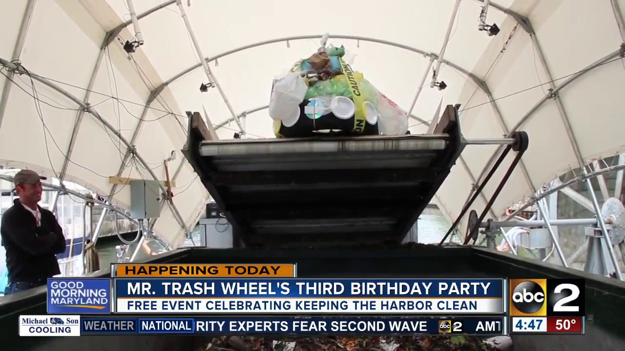 Mr. Trash Wheel is celebrating his third birthday Monday - YouTube