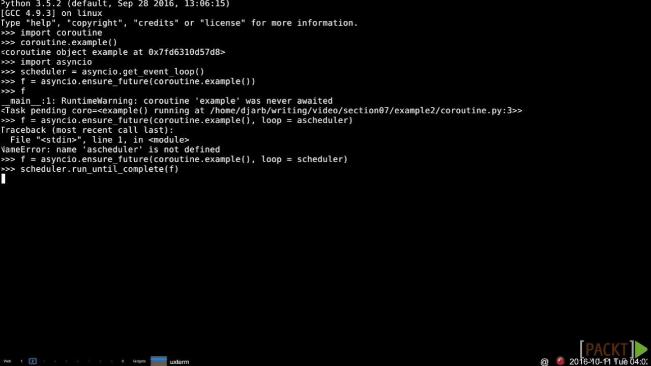 28 Using the asyncio Event Loop and Coroutine Scheduler - YouTube