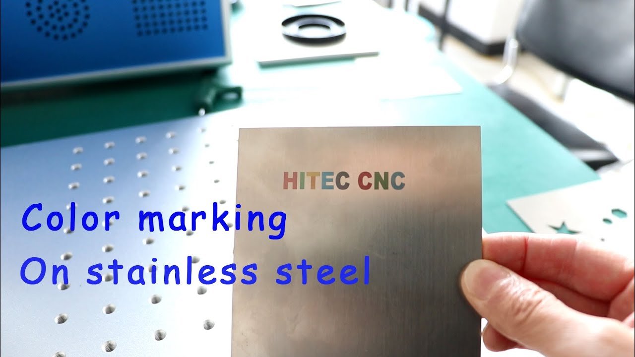 Marking color on stainless steel by 60w mopa fiber laser marker - YouTube