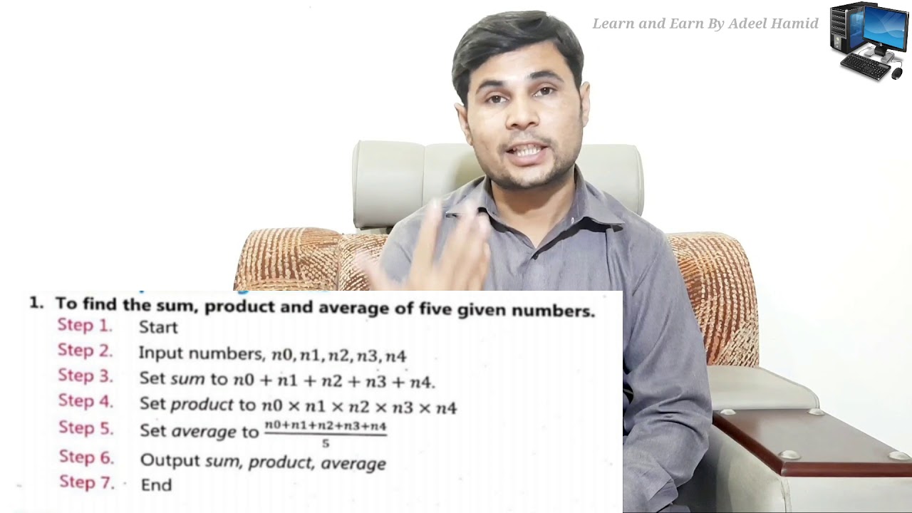 Learn Algorithm To Find Sum Product And Average Of Five Given Numbers Computer Science9 13