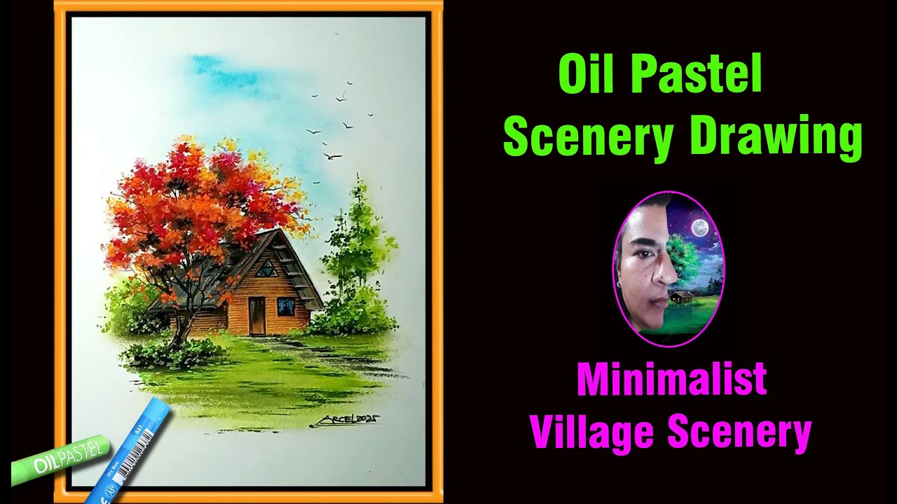 Minimalist Scenery Drawing: Uncut Video of a Beautiful Village # ...