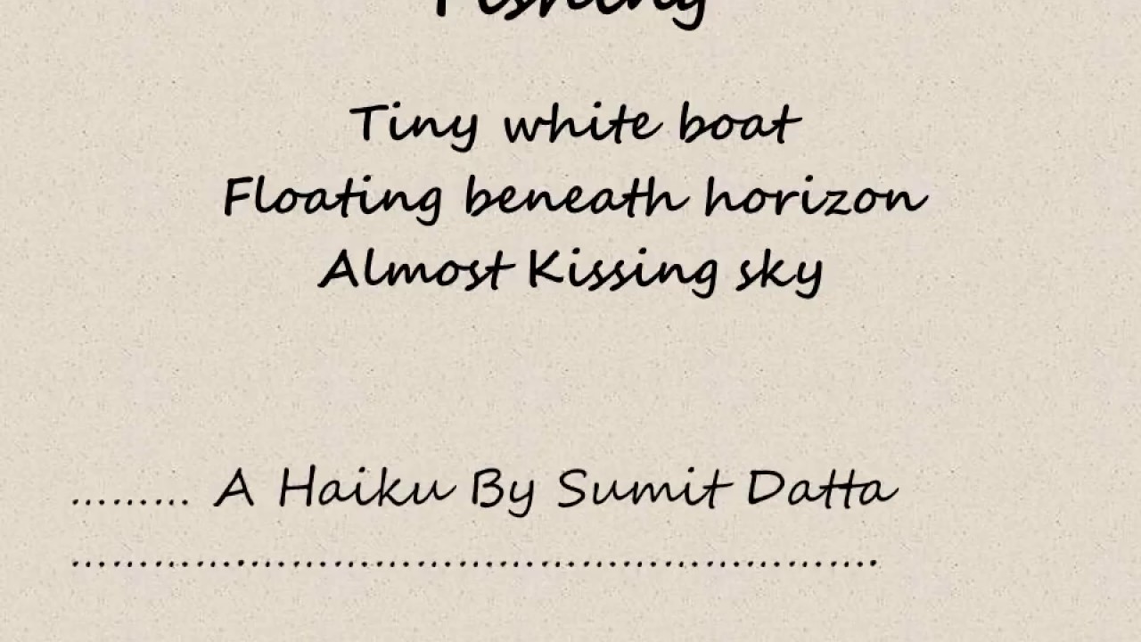 Fishing Haiku By Sumit Datta - YouTube