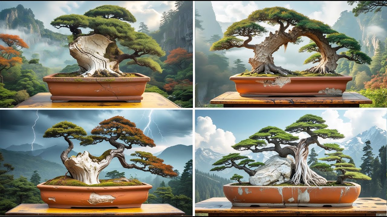 Bonsai Collection 2025 - 50 BONSAI PINE TREES HUG ROCKS - YouTube