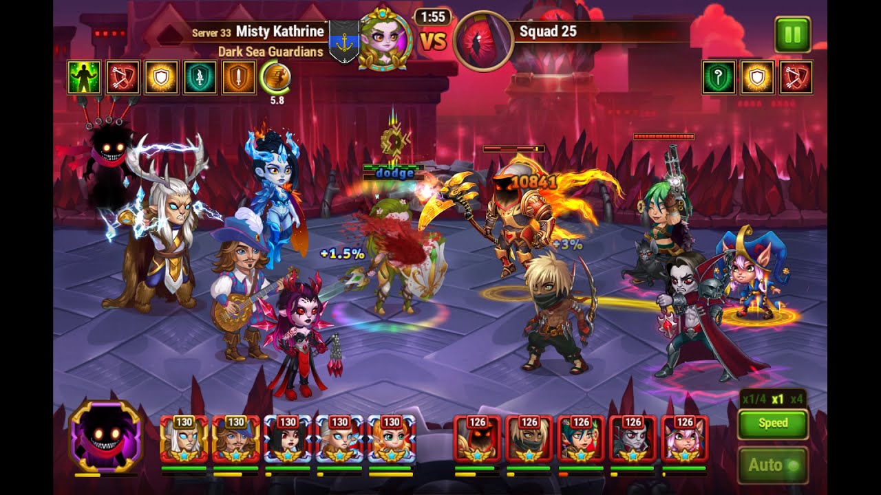 Hero Wars -- Double Tank Energy Madness, 12 Times Dodge Buff! - YouTube