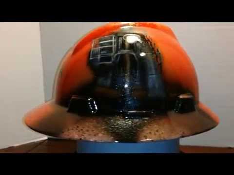 custom painted directional drill pipe laying hard hat - YouTube