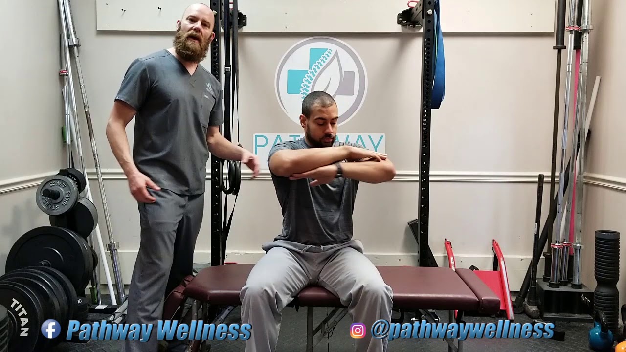 Thoracic Spine Rehab Series Seated Rotation - YouTube