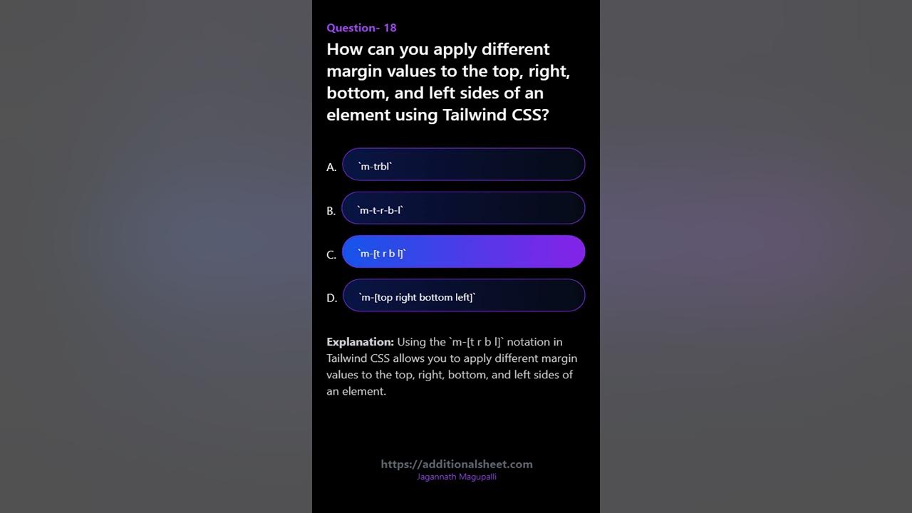 How can you apply different margin values to the top right bottom and left sides of an element ...
