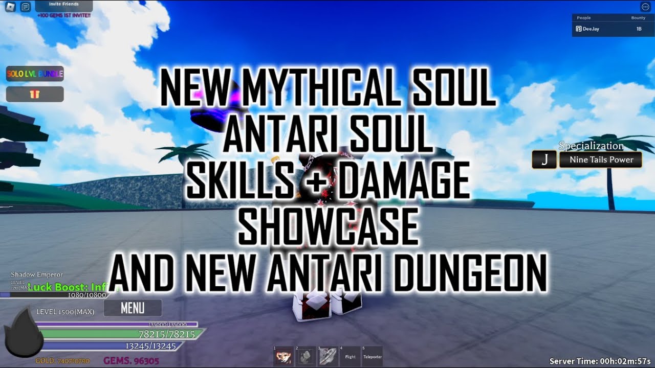 [ANIME SPIRITS] ANTARI MYTHICAL SOUL SKILL AND DAMAGE SHOWCASE + ANTARI ...