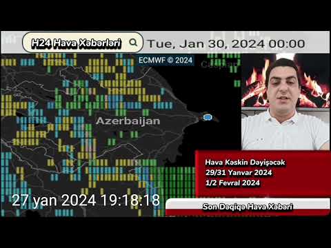H24 Hava Xəbərləri ⚠️ Cəlilabad, Masallı, Lənkəran, Astara, Lerik, Yardımlıda 29/31 Yanvar 2024
