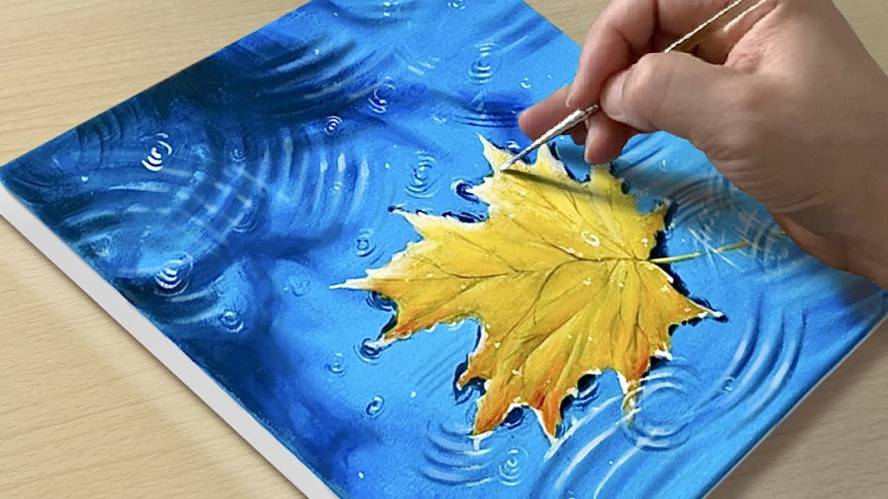 Autumn Rain Painting / Acrylic Painting for Beginners - YouTube