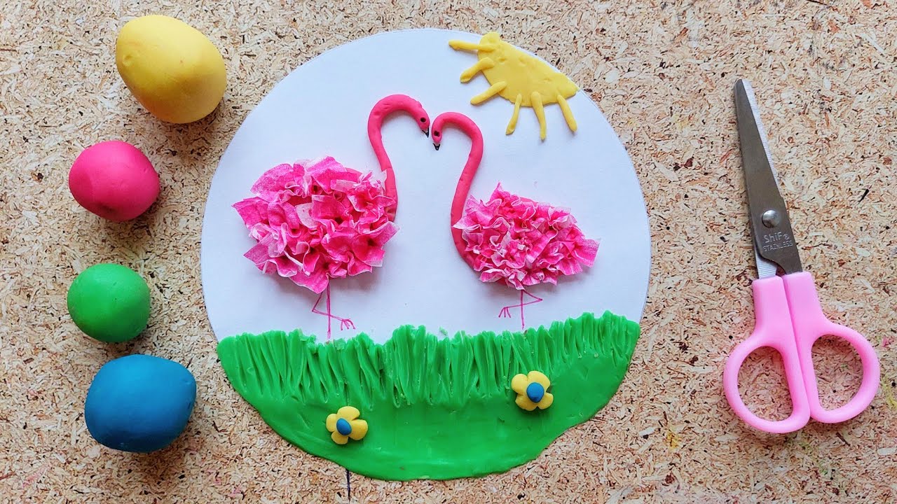 DIY Craft 💖 How to make Easy Clay art 🦩 easy craft idea💣💥 paper craft ...