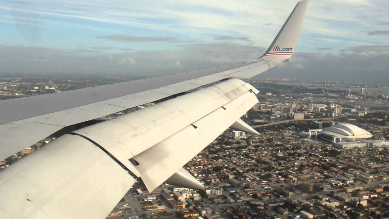 american airlines 757 landing in miami - YouTube