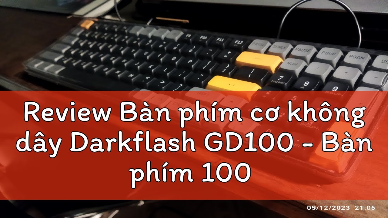 Review Bàn phím cơ không dây Darkflash GD100 - Bàn phím 100 phím văn phòng không ồn - YouTube