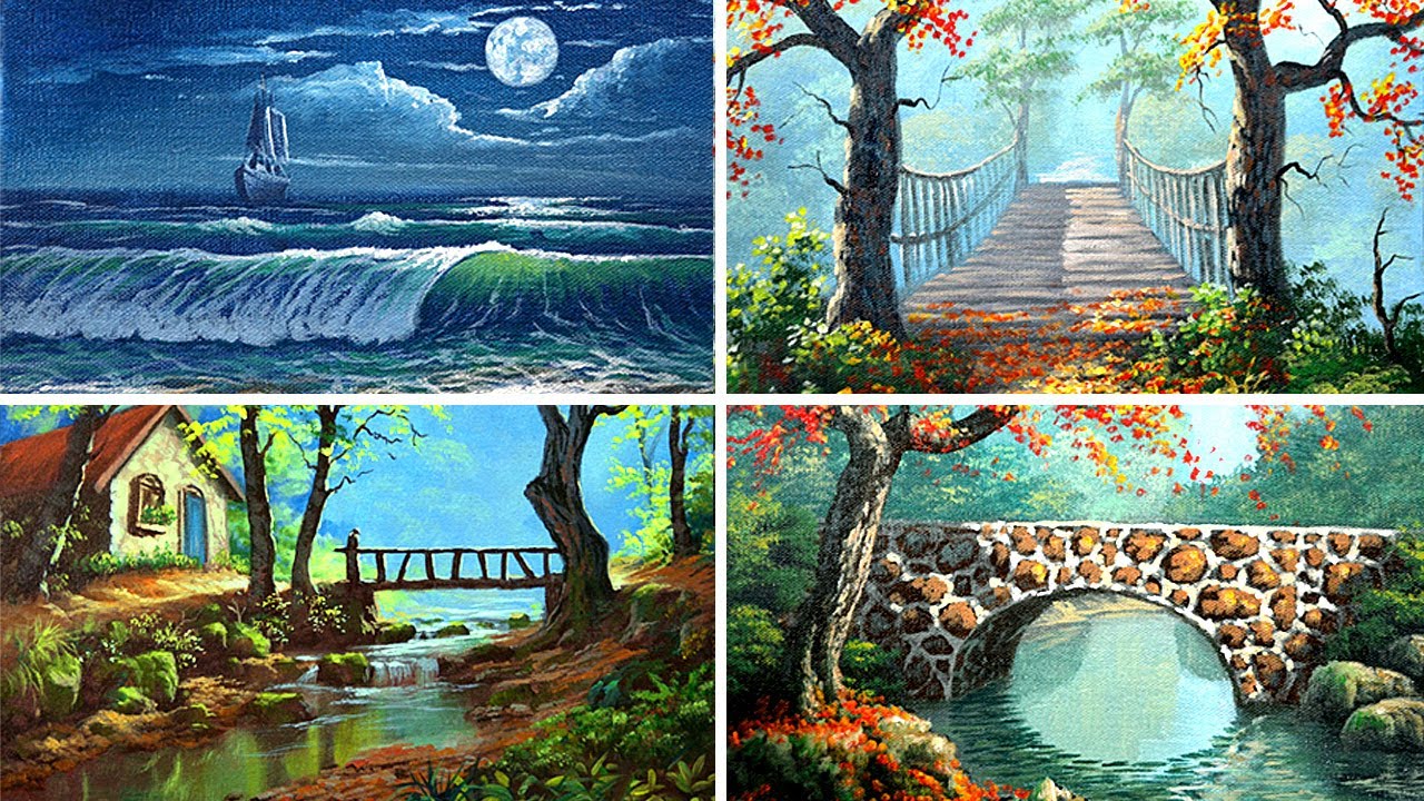 10 EASY Painting ideas for Beginners by JMLisondra - YouTube