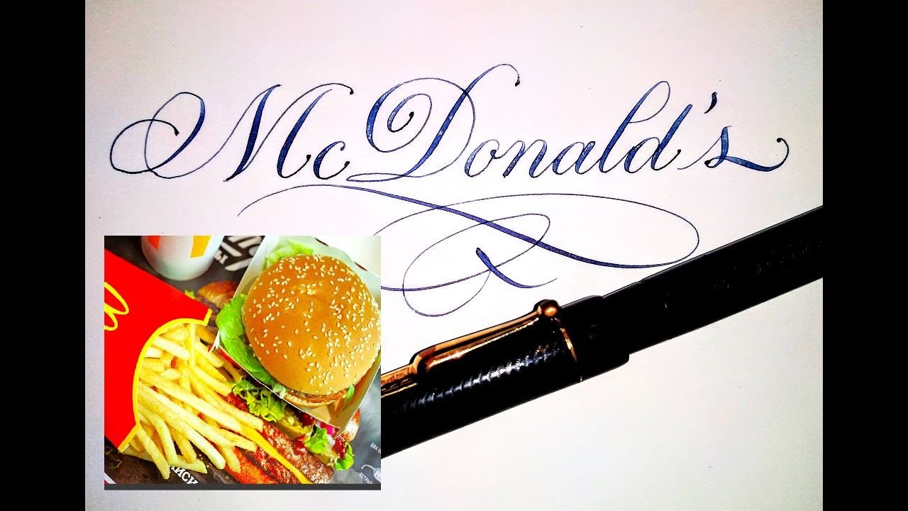 The entire McDonald's burger menu in copperplate calligraphy # ...