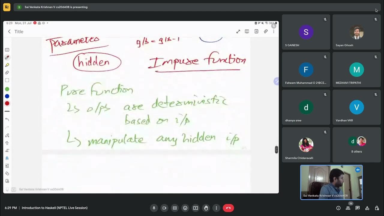 Week 1 live session | NPTEL | CS94 | Introduction to Haskell Programming - YouTube