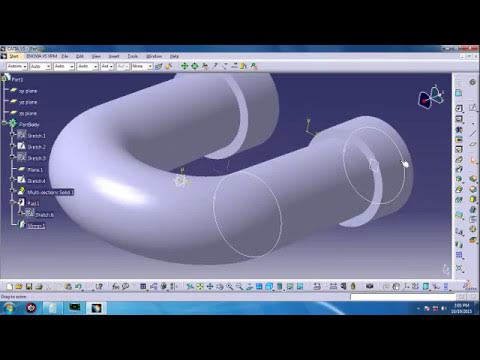 CATIA Tutorial Multi section solid 3 - YouTube