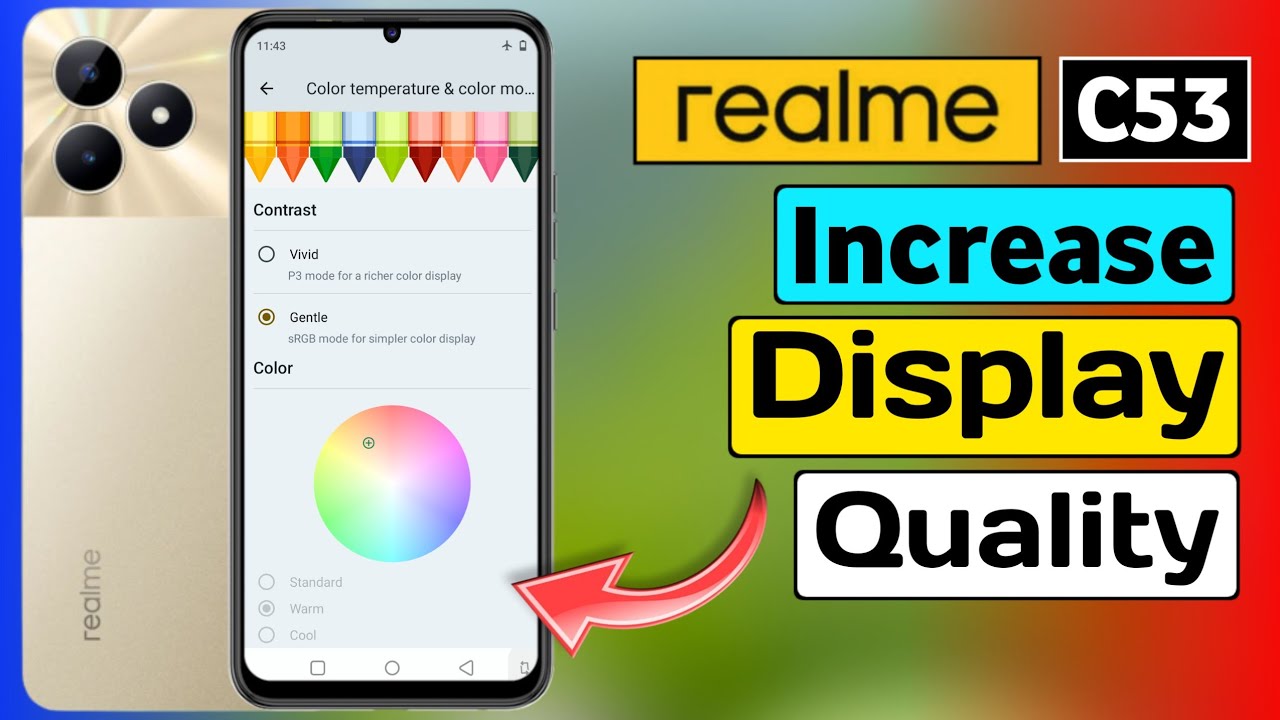 How To Increase Display Quality Realme C53 | Screen Ka Colour kaise badhaen | Screen Settings ...