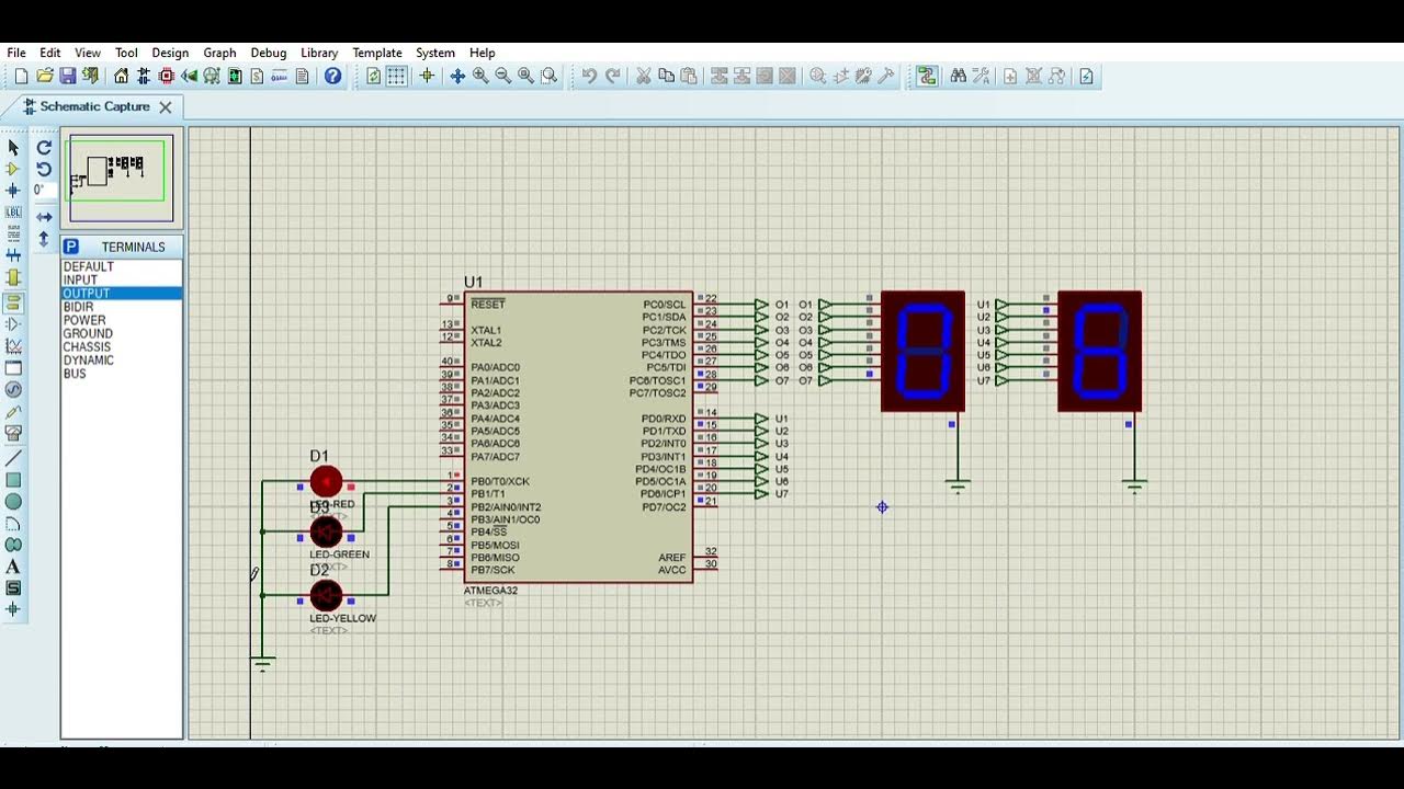 A traffic light system using an ATmega32 microcontroller a - YouTube