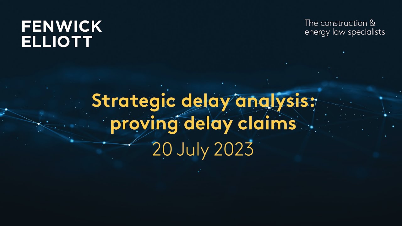 Strategic delay analysis: proving delay claims - YouTube
