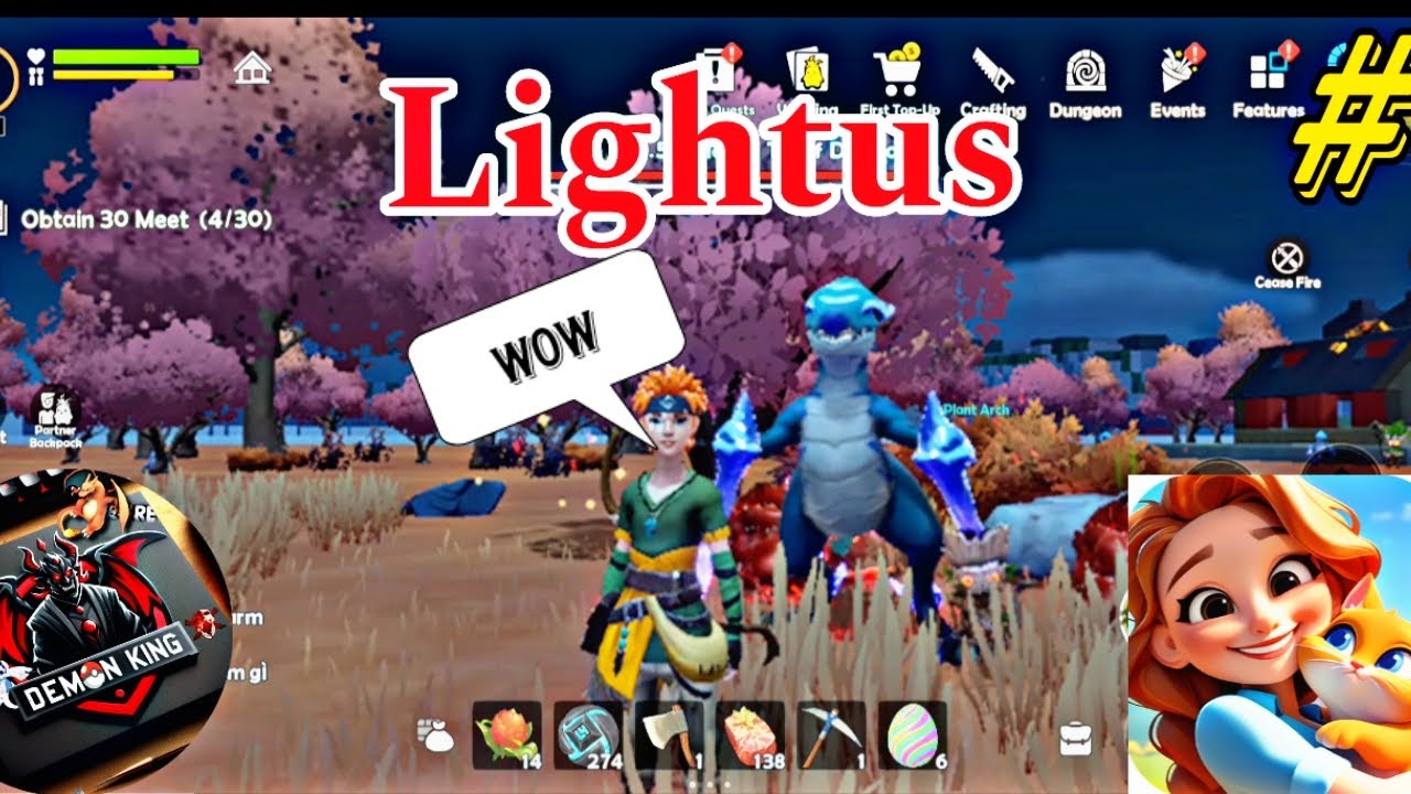 I find a Dragon monster in Lightus. Lightus mobile gameplay. @DemonKing_144 - YouTube