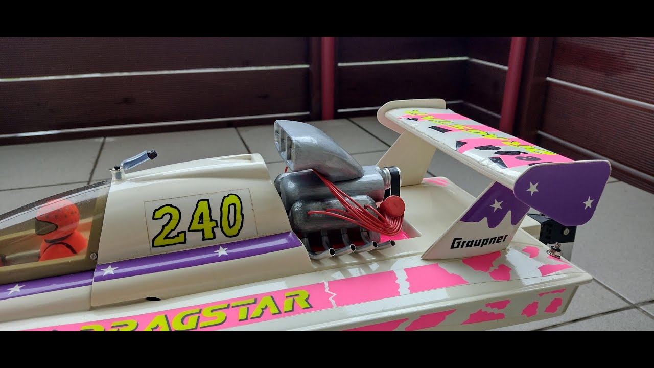 Vintage RC boat - Graupner Mega Dragstar - How I build scale dummy V8 ...