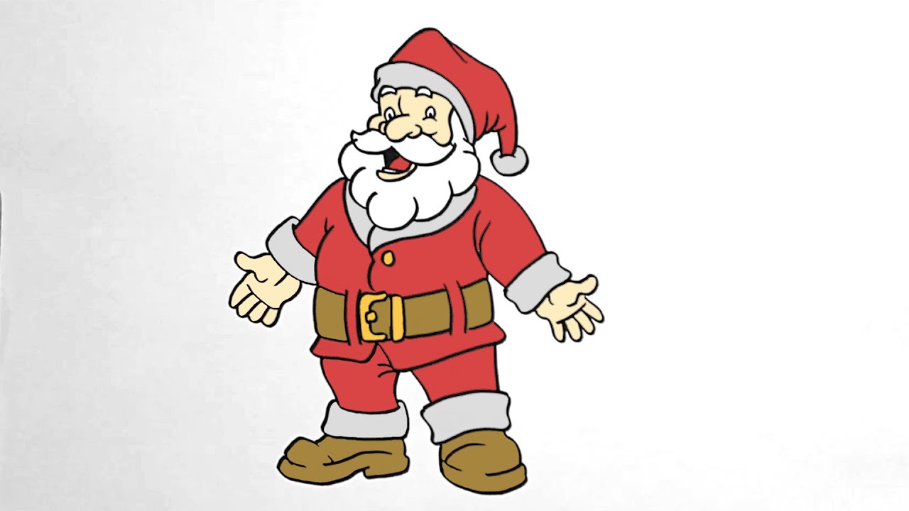 How to Draw CARTOON SANTA CLAUSE - YouTube