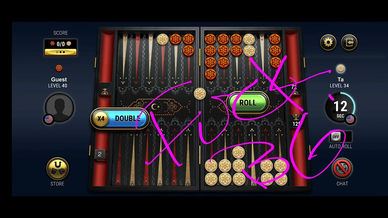 backgammon live and their set dice, cheating bastards! - YouTube