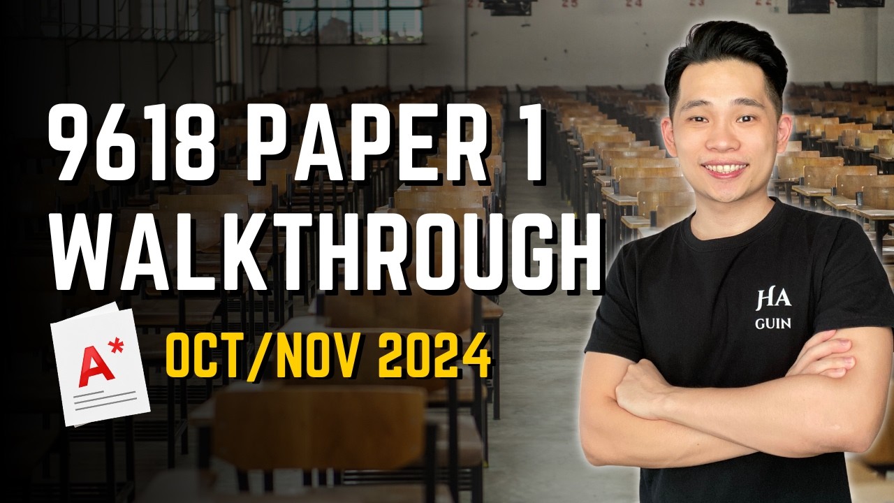 A Level Computer Science 9618 Paper 1 (Oct/Nov 2024) Past Year ...