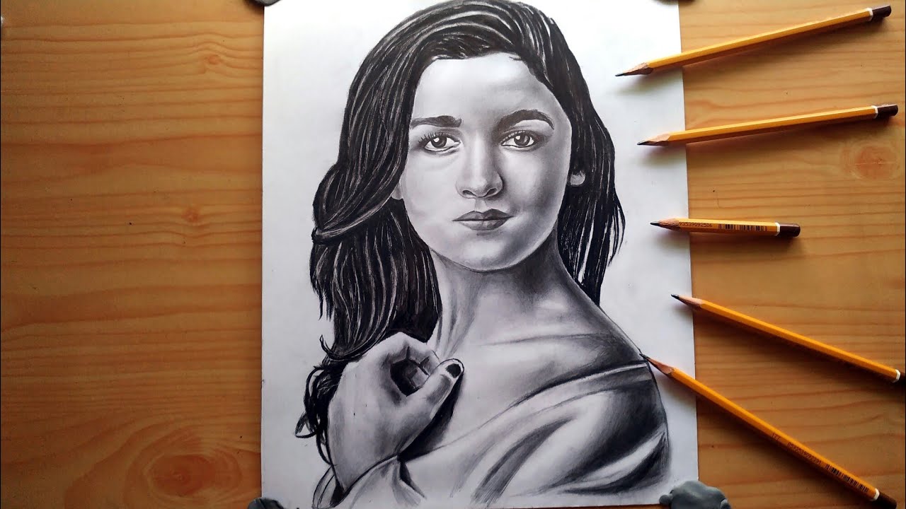 Drawing of Alia Bhatt ! - YouTube