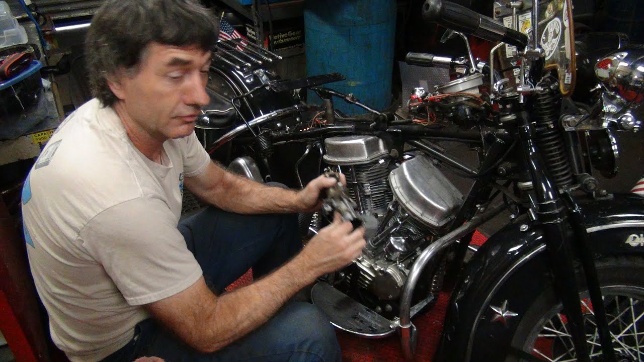 #106 1949 panhead tune-up distributor rebuild get running 74ci FL ...