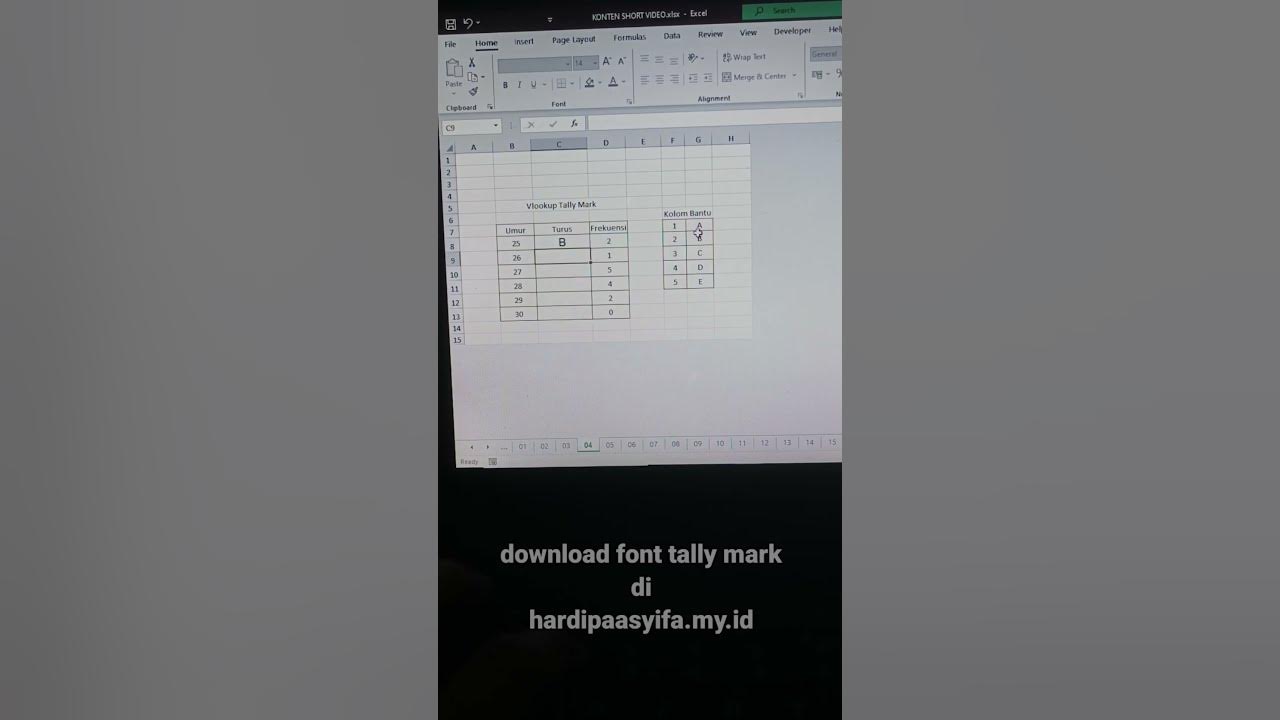 Cara membuat Turus atau Tally Mark di Microsoft Excel - YouTube
