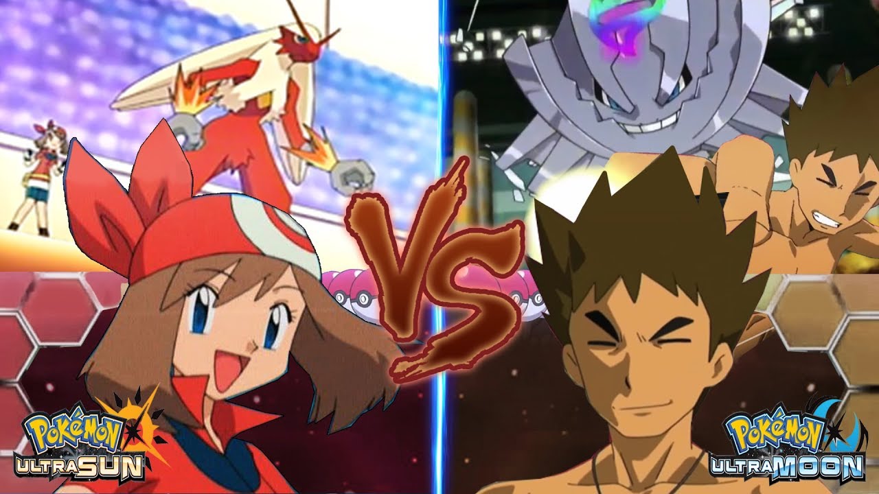 Pokemon Battle USUM: Pokemon May Vs Brock (Brock Vs May) - YouTube