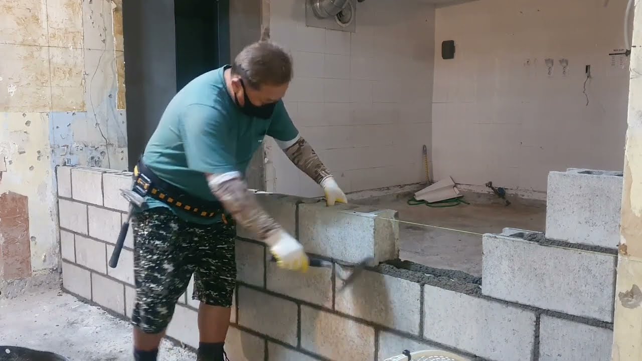 콘크리트블럭 조적 시공 block construction - YouTube