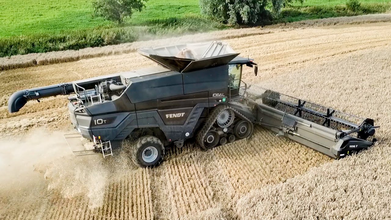 Fendt IDEAL 10T + Claas Lexion 460 bei der Weizenernte - YouTube