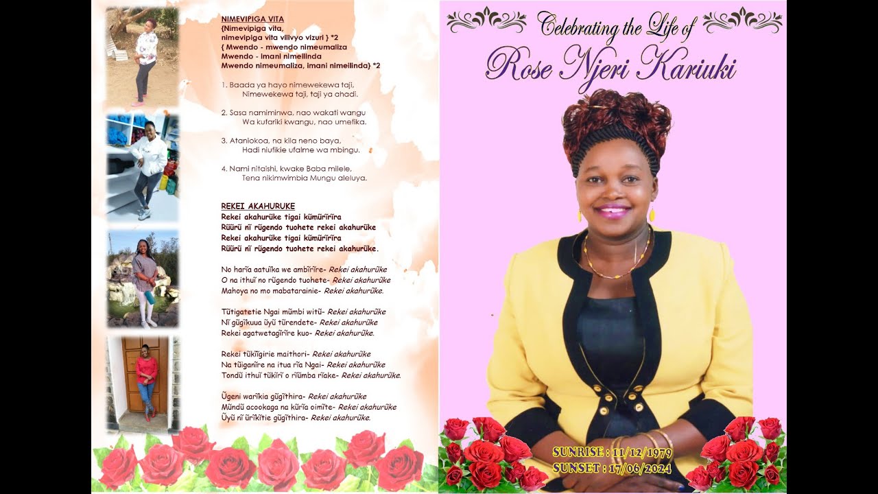 CELEBRATING THE LIFE OF ROSE NJERI KARIUKI - YouTube